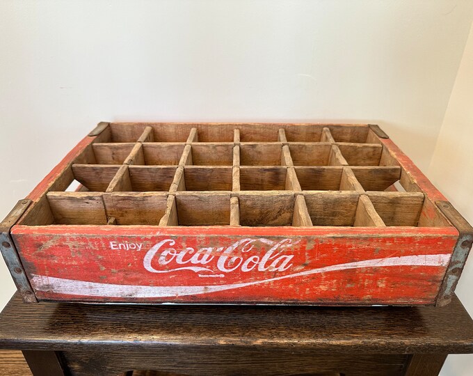 Vintage Coca Cola Crate Coca Cola Divided Crate Red Coca Cola Crate ...