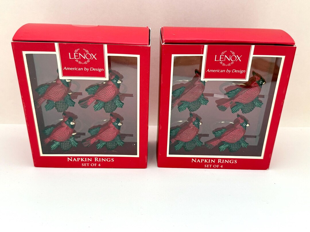8 Lenox Cardinal Bird Napkin Rings Lenox American by Design Cardinals ...