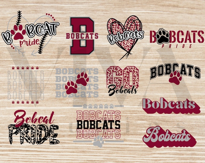 Bobcats School Mascot Bundle SVG Go Bobcats SVG, Bobcat Pride Svg, Paw ...