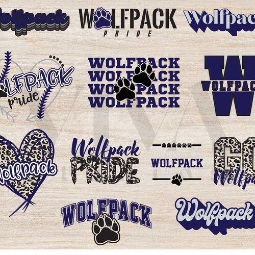 Wolfpack School Mascot Bundle SVG Go Wolfpack Svg Wolfpack - Etsy