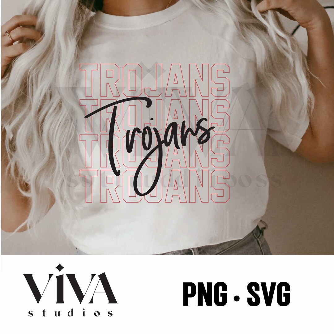 Trojans Stacked & Script SVG Baseball Svg, Football Svg, Football Mom, Sports Svg, Download Cut ...