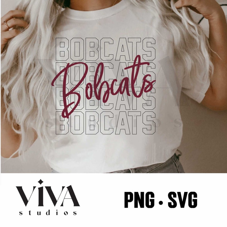 Bobcats Stacked & Script SVG Baseball Svg Football Svg - Etsy