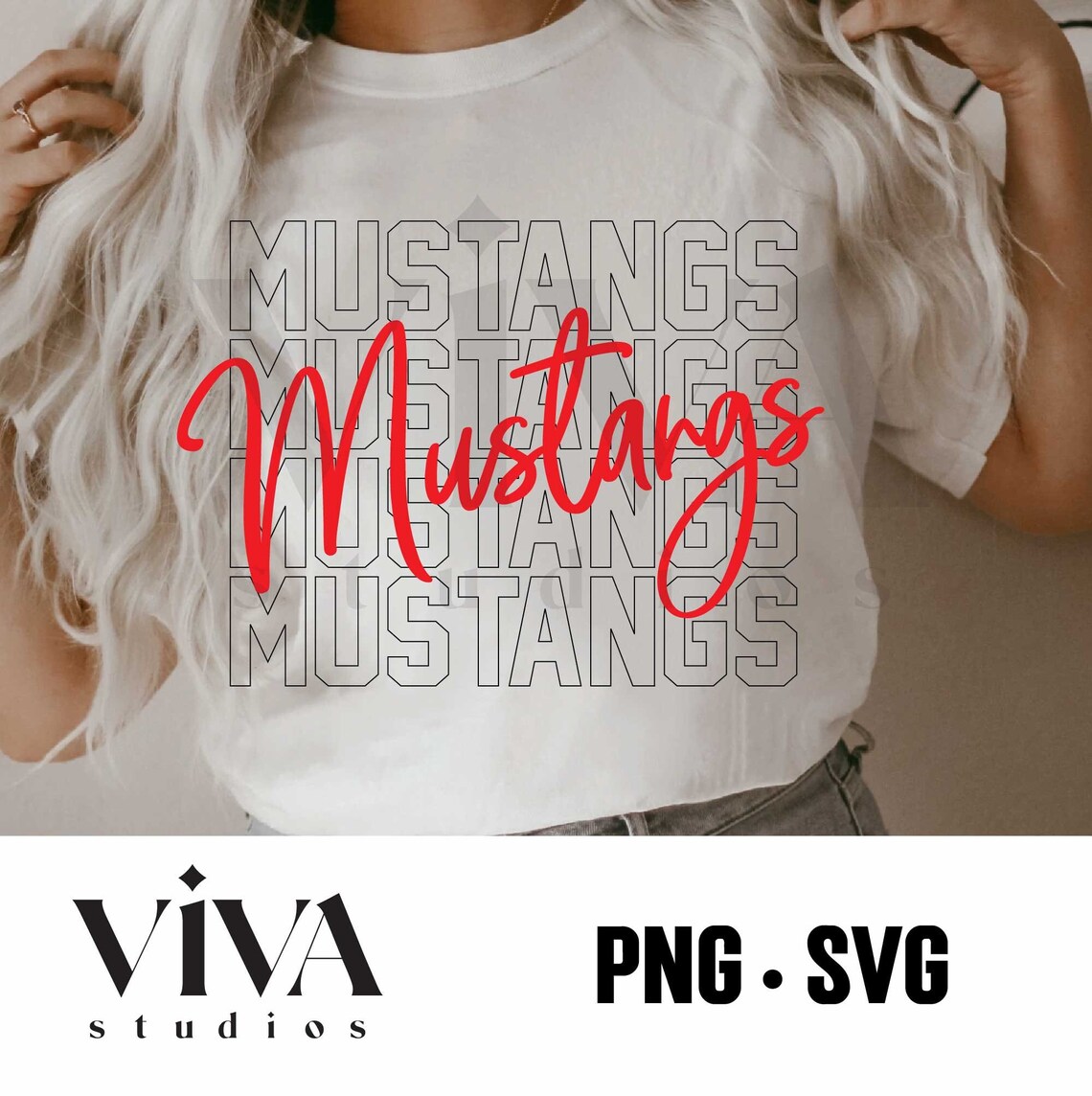 Mustangs Stacked & Script SVG Mustangs Svg Football Svg - Etsy