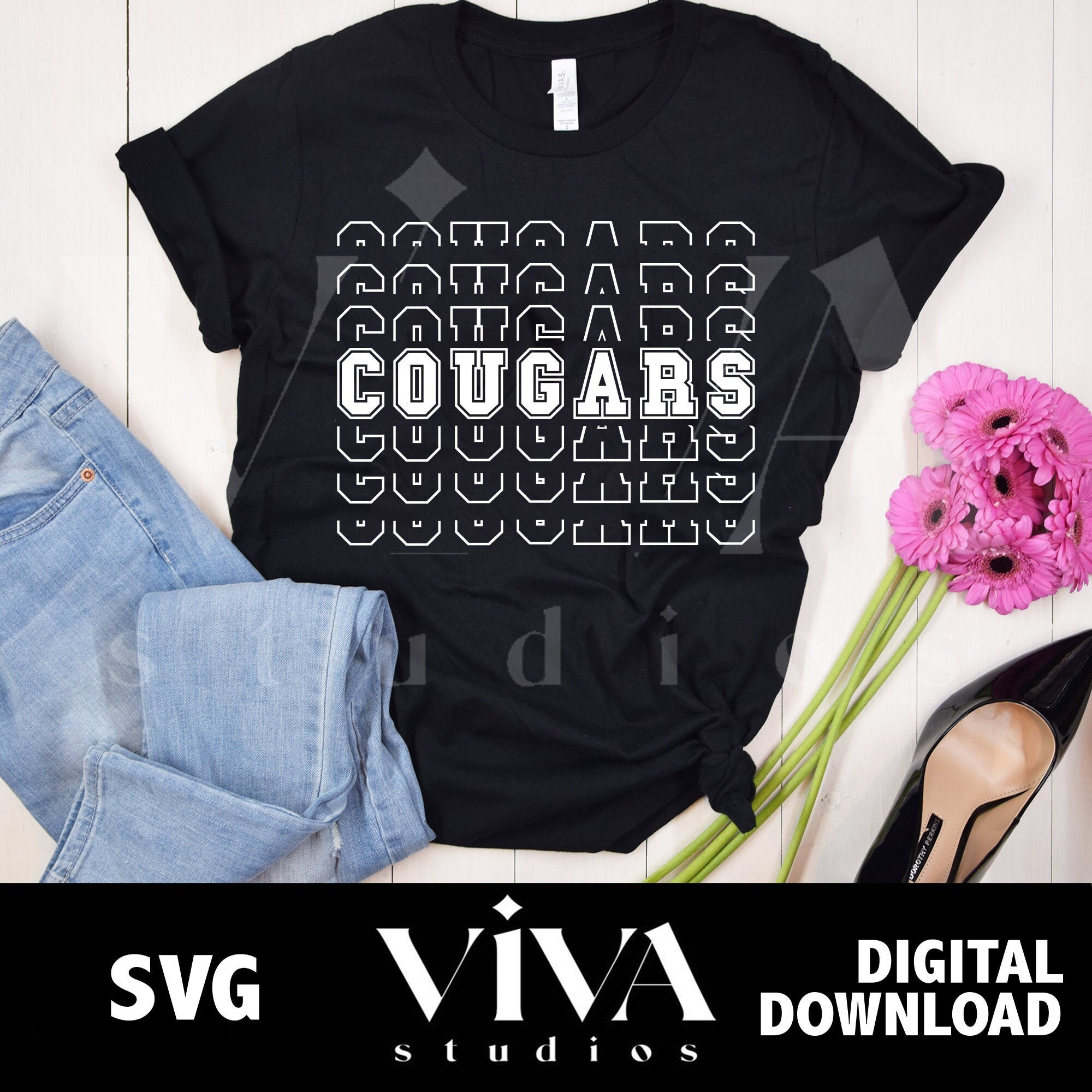 Cougars Echo SVG Game Day svg Football svg Football Mom | Etsy