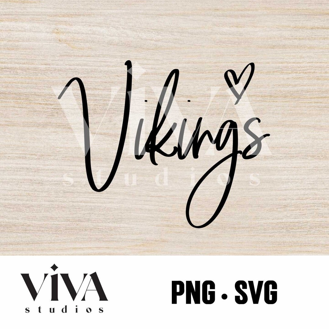 Vikings Handwritten Heart SVG | Sport Mascot Svg | Instant Download SVG ...