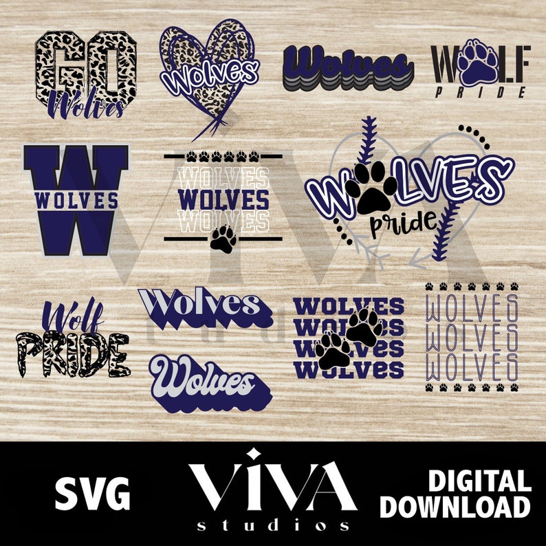 Wolves School Mascot Bundle SVG DXF PNG | Go Wolves Svg, Wolves Pride ...