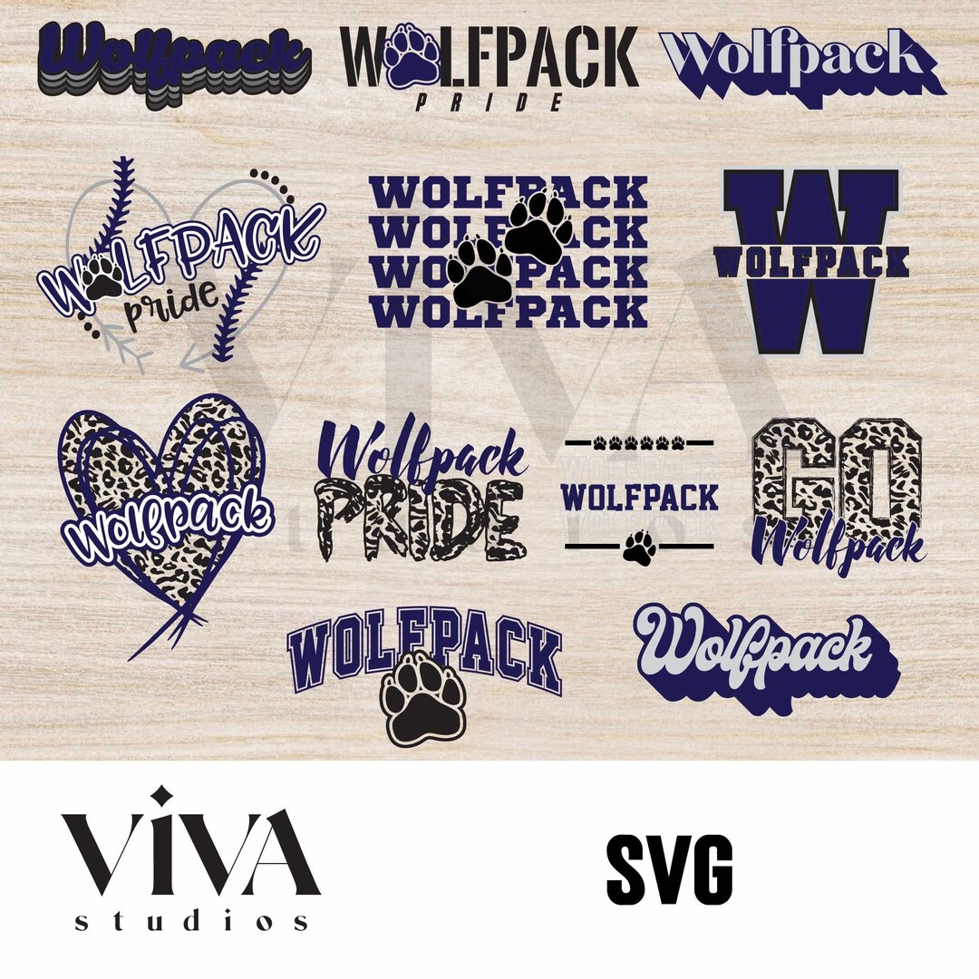 Wolfpack School Mascot Bundle SVG | Go Wolfpack Svg, Wolfpack Pride Svg ...