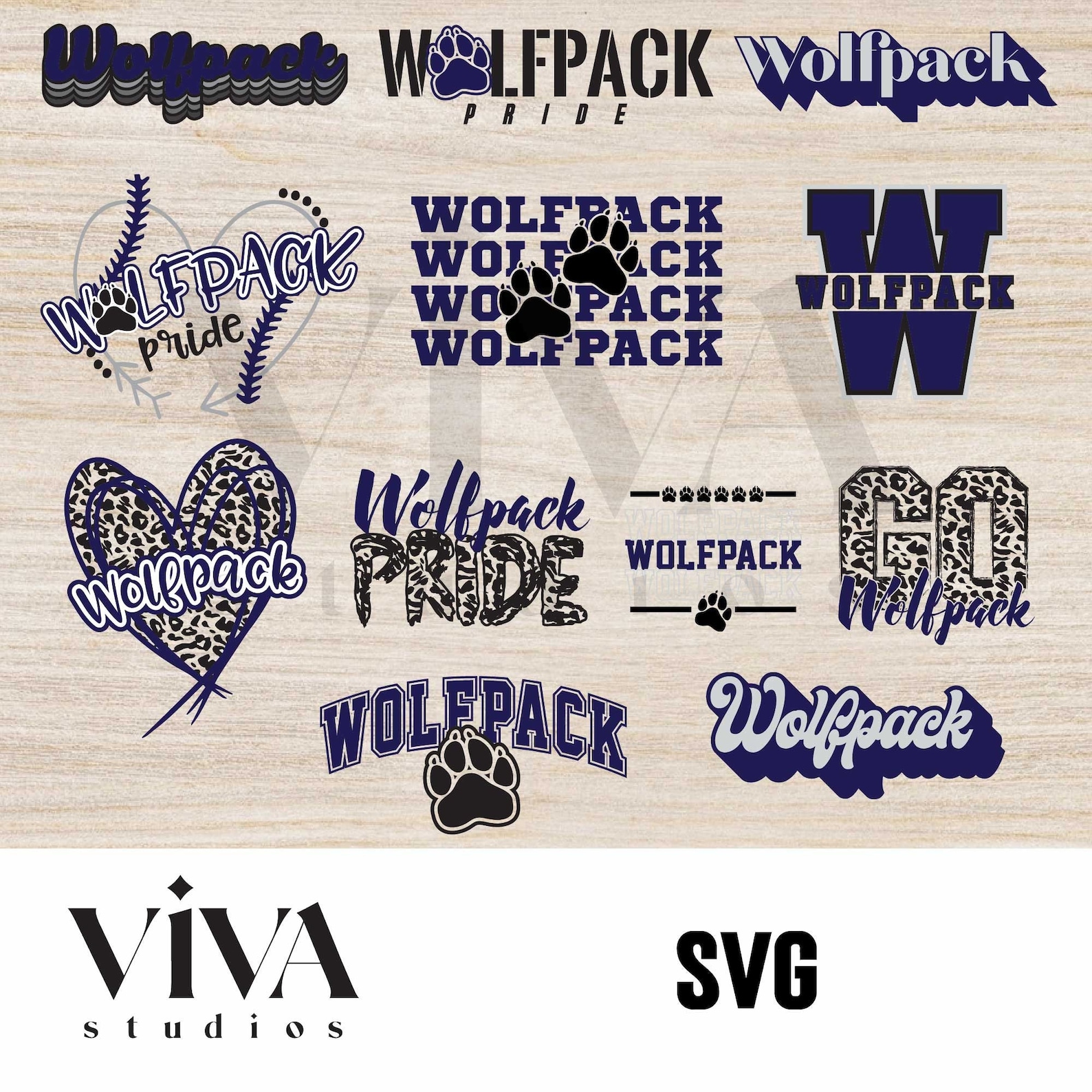 Wolfpack School Mascot Bundle SVG Go Wolfpack Svg Wolfpack - Etsy