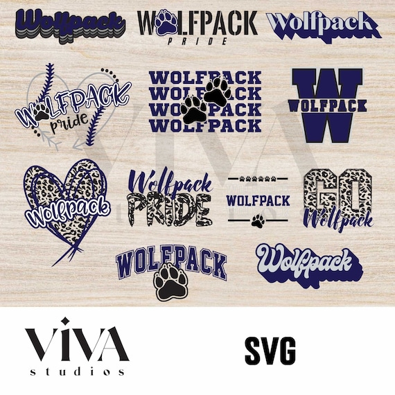 Wolfpack School Mascot Bundle SVG Go Wolfpack Svg Wolfpack - Etsy