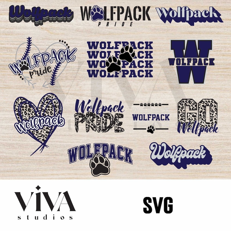 Wolfpack School Mascot Bundle SVG Go Wolfpack Svg Wolfpack - Etsy