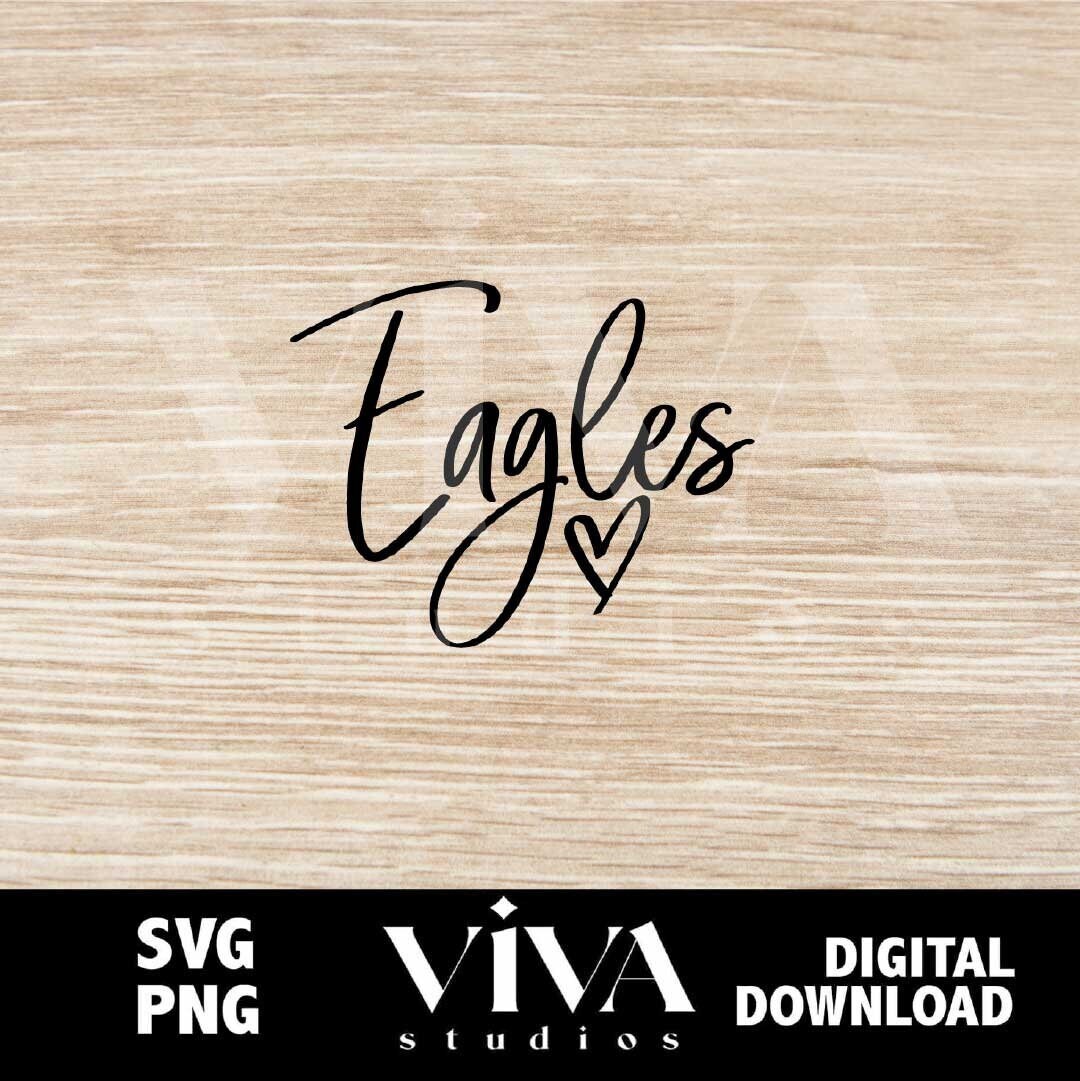 Eagles Handwritten Heart SVG | Sport Mascot Svg | Instant Download SVG ...