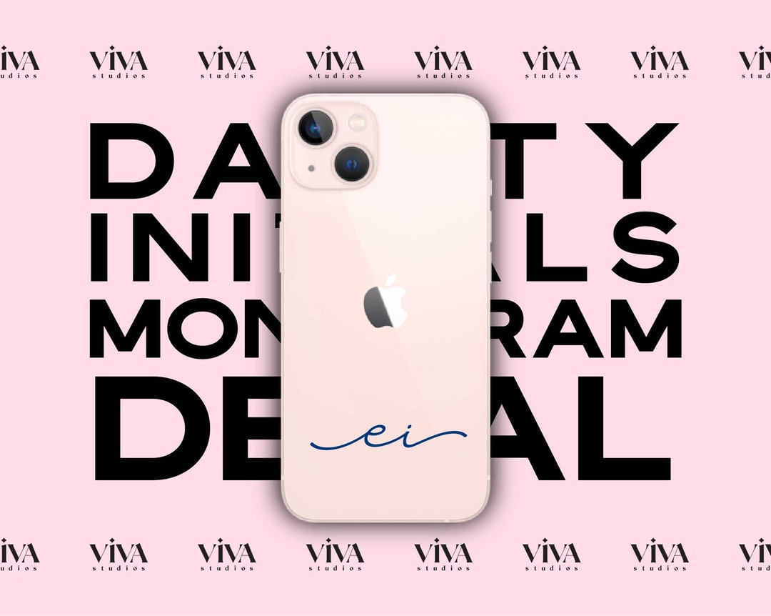 Custom Dainty Initals Monogram Decal Sticker Personalized Vinyl Decal ...