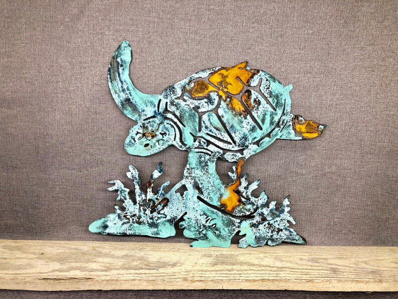 Sea Turtle Metal Art Piece - Etsy