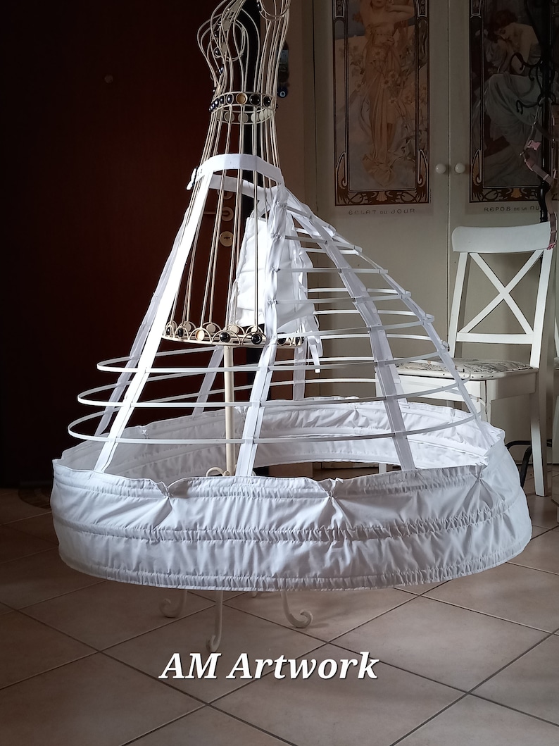 Historical Victorian 1860 Dress With Elliptical Crinoline for Women in ...