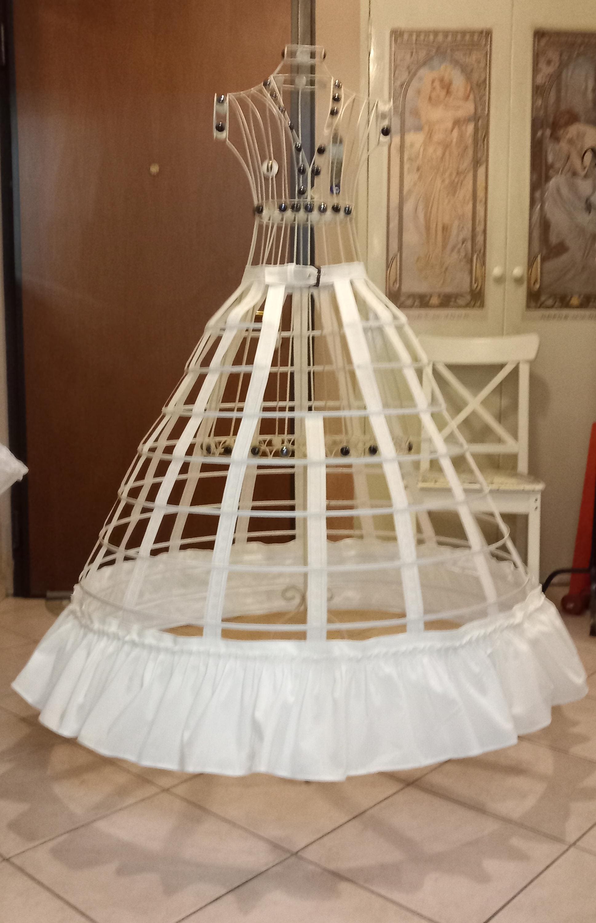 Victorian Round Crinoline 1850 Handmade With White Cotton and Covered ...