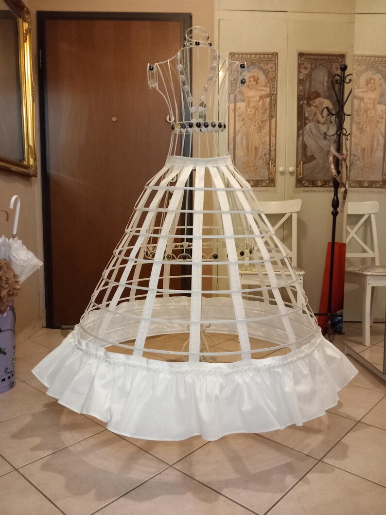 Victorian Round Crinoline 1850 Handmade With White Cotton and Covered ...