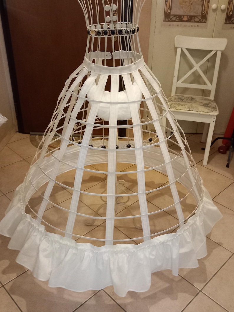 Victorian Round Crinoline 1850 Handmade With White Cotton and Covered ...