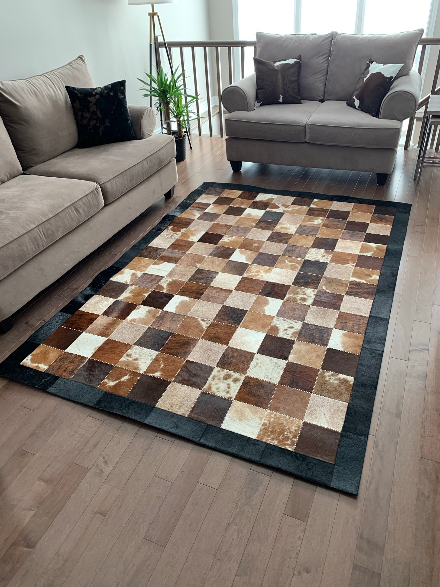 Cowhide Patchwork Rug / Natural Cowhide Patchwork Handmade Rug Real Cow ...