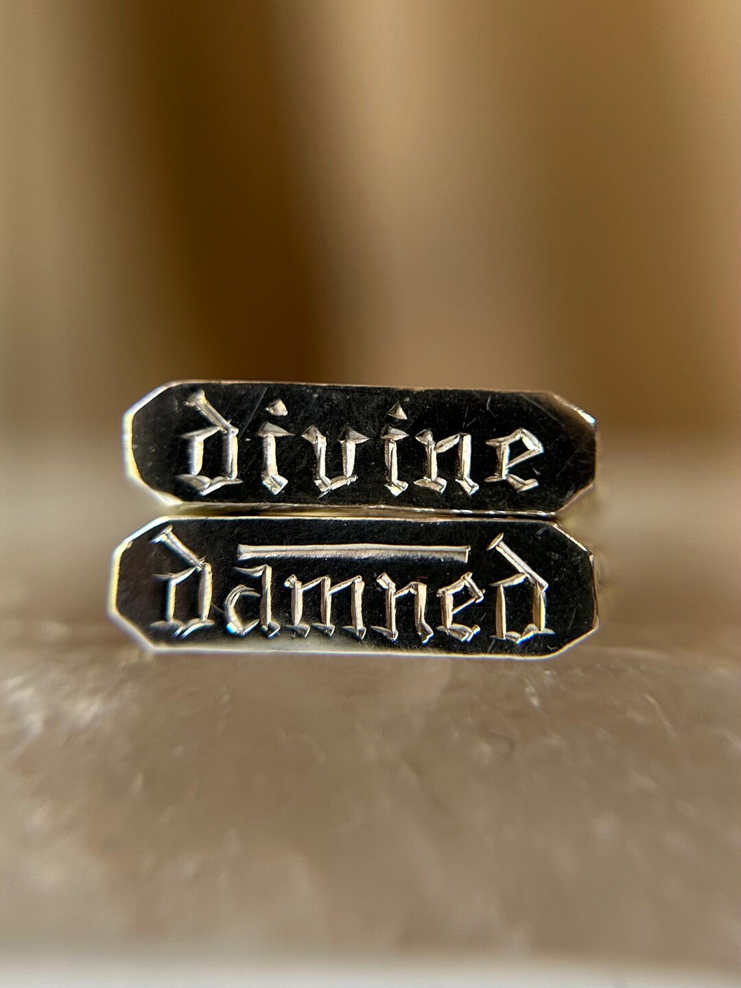 The Sigil Ring- Custom Engraved Signet Band- Personalized Band - Etsy