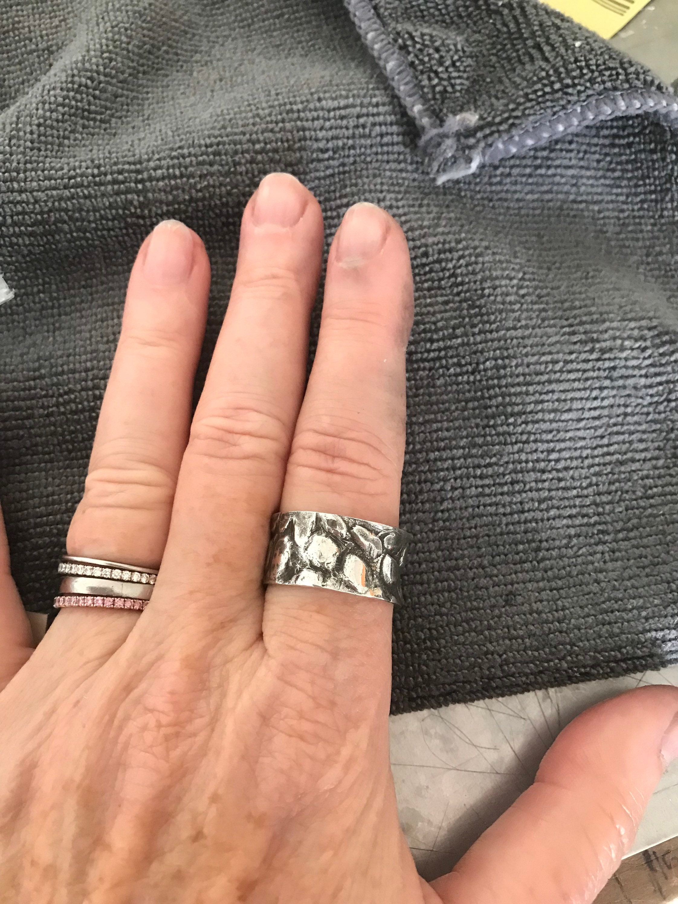 Croc Skin Style Silver Mens Ring - Etsy