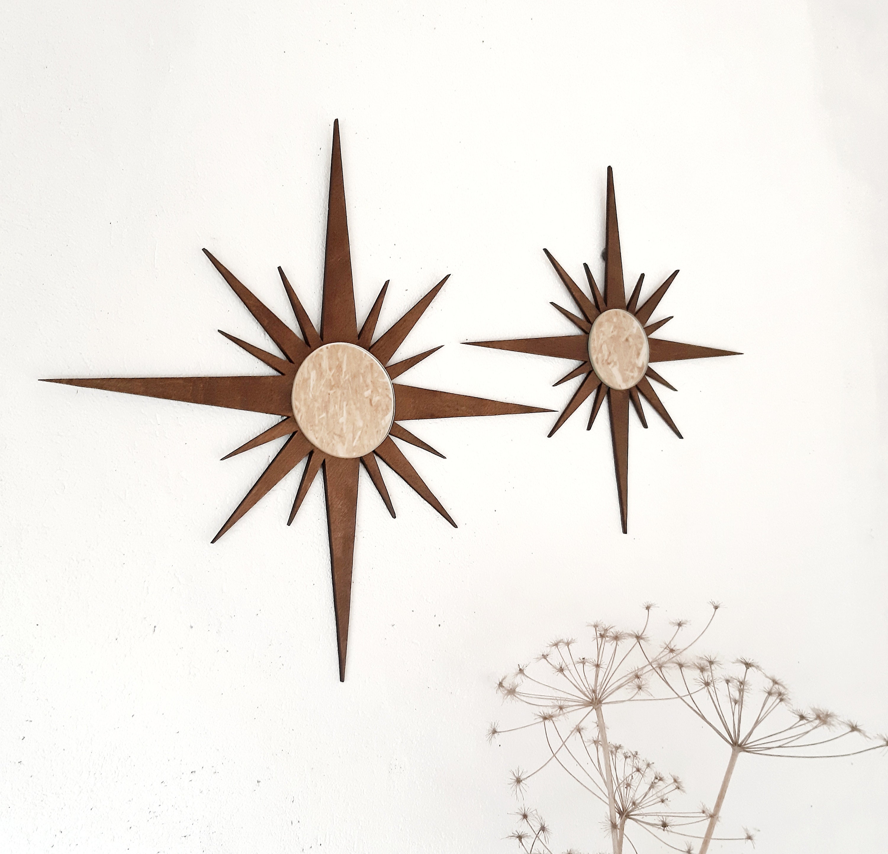 Rustic Star Mirror Wooden Wall Decor Wall Hanging Boho Wall - Etsy
