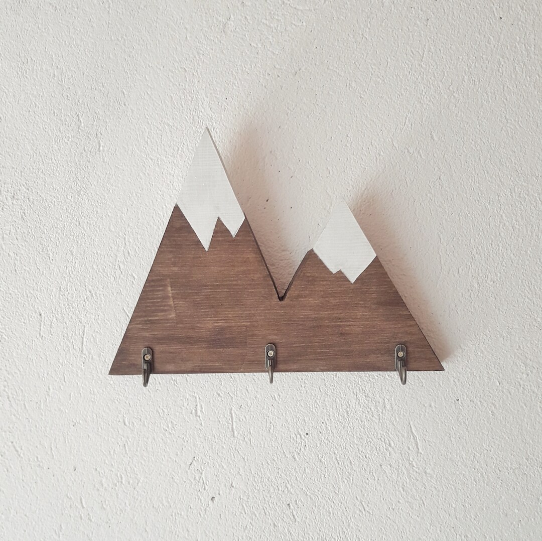 Handcrafted Mountain Wall Hook: Pine Wood Key Holder - Etsy