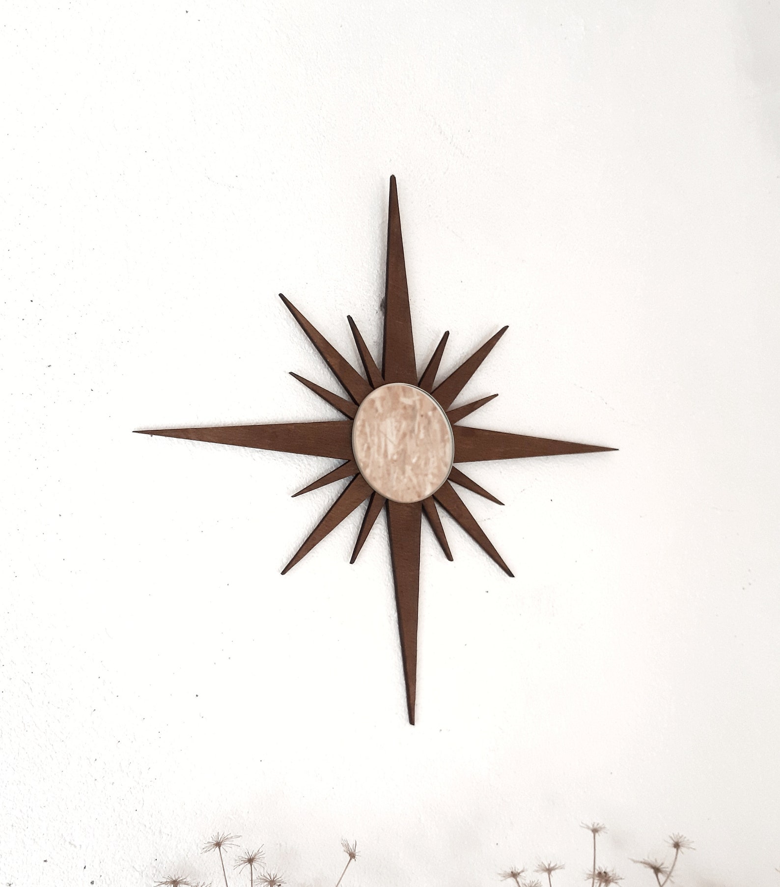 Rustic Star Mirror Wooden Wall Decor Wall Hanging Boho Wall - Etsy