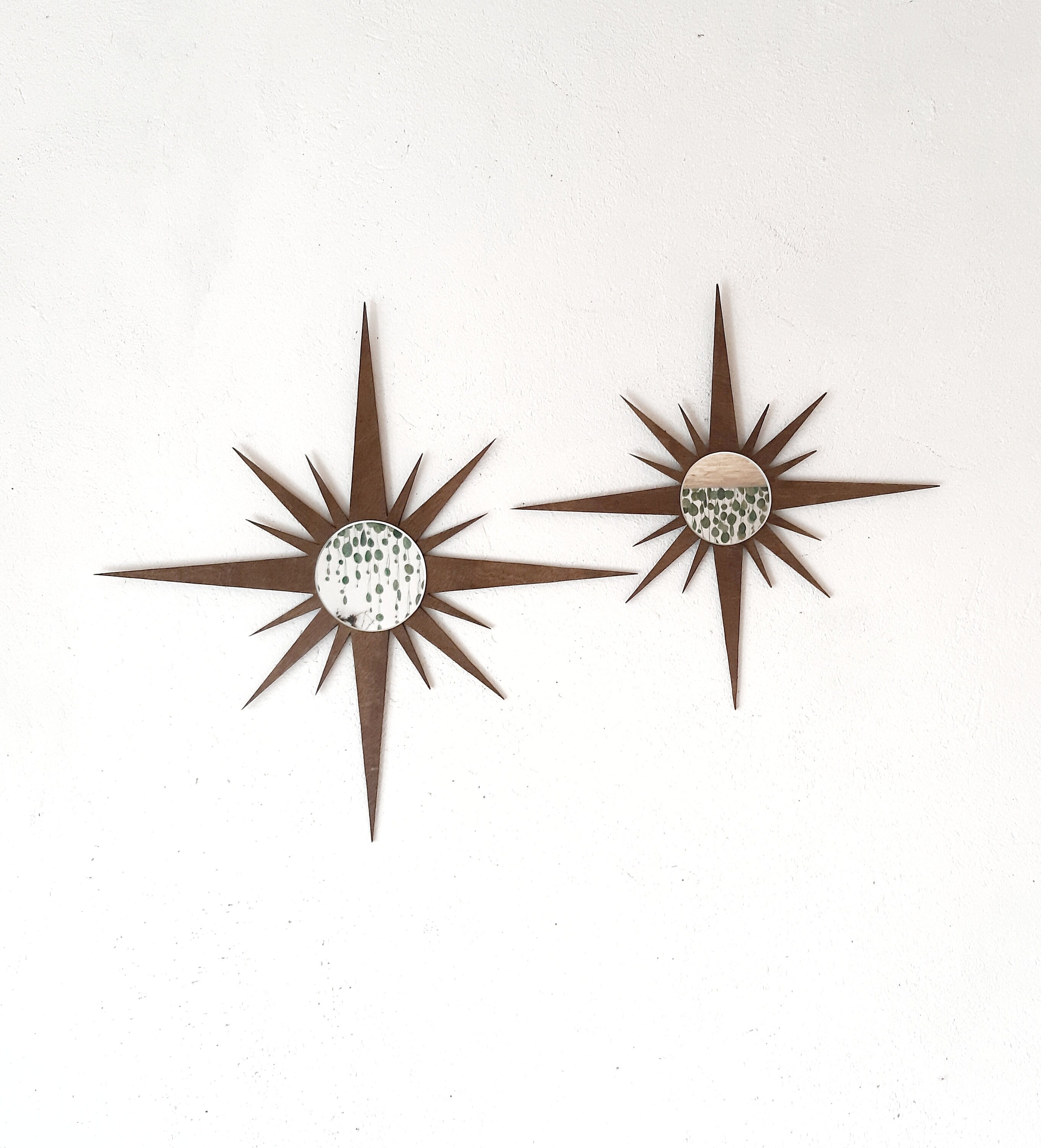 Rustic Star Mirror Wooden Wall Decor Wall Hanging Boho Wall - Etsy