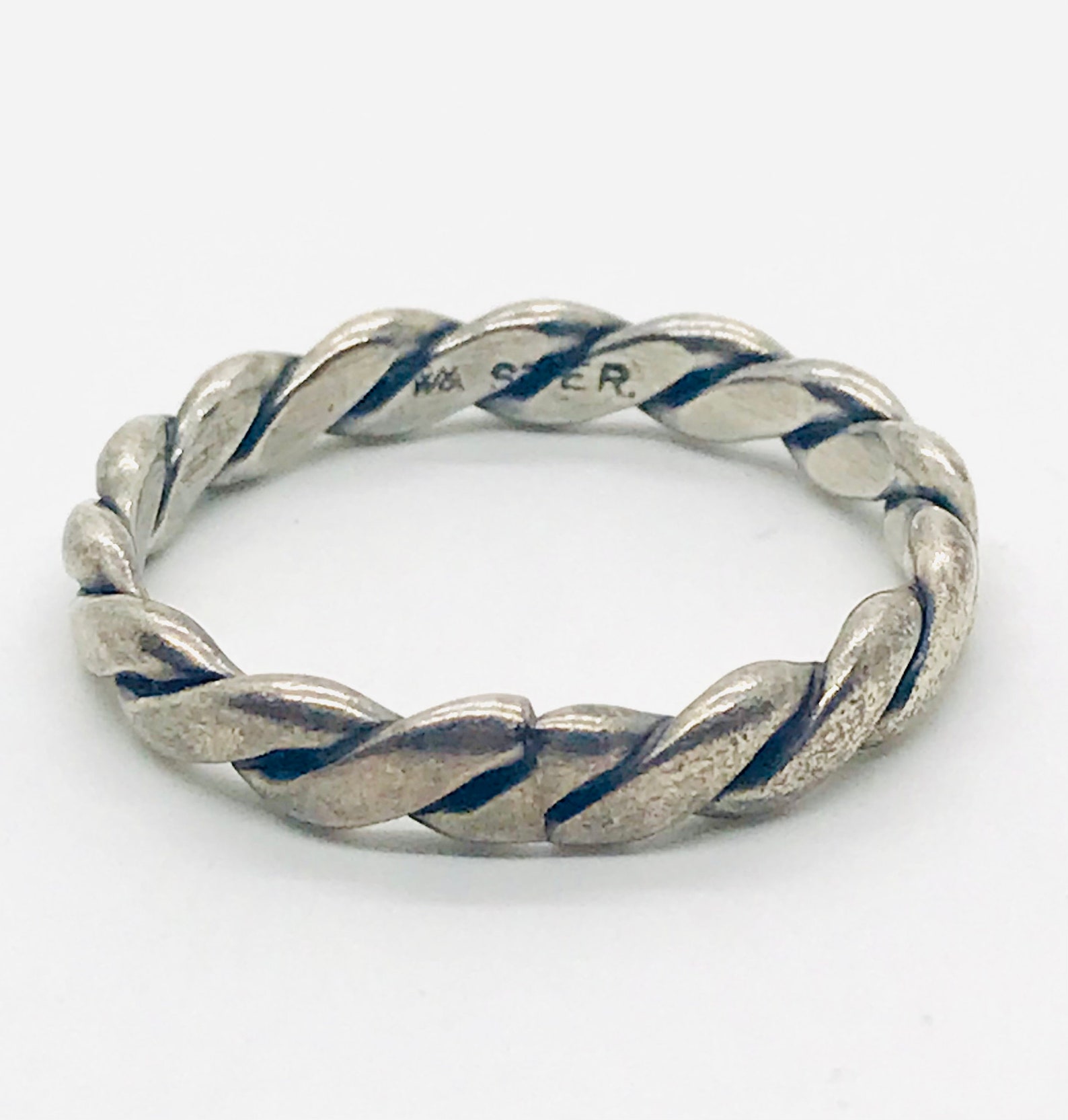 Vintage Sterling Silver Twisted Ring, Size 10.5 Rings, 925 Sterling ...