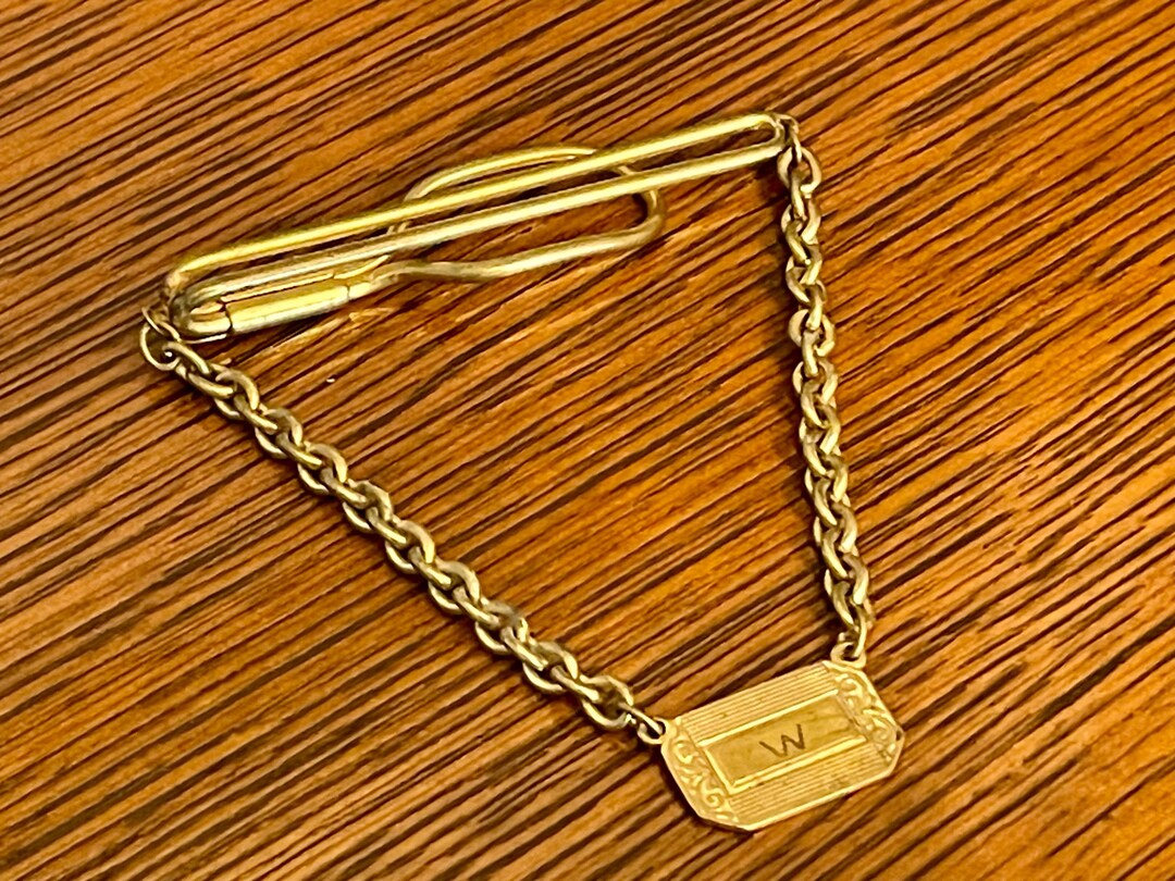 Monogrammed Tie Clip, W Monogrammed Tie Clip, Vintage Tie Clips ...