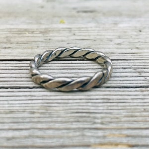 Vintage Sterling Silver Twisted Ring, Size 10.5 Rings, 925 Sterling Silver Jewelry, Vintage ...