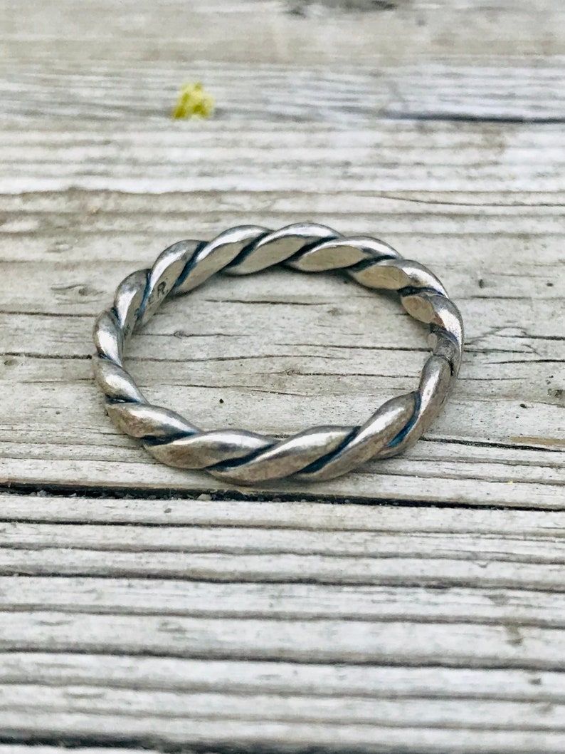 Vintage Sterling Silver Twisted Ring, Size 10.5 Rings, 925 Sterling Silver Jewelry, Vintage ...