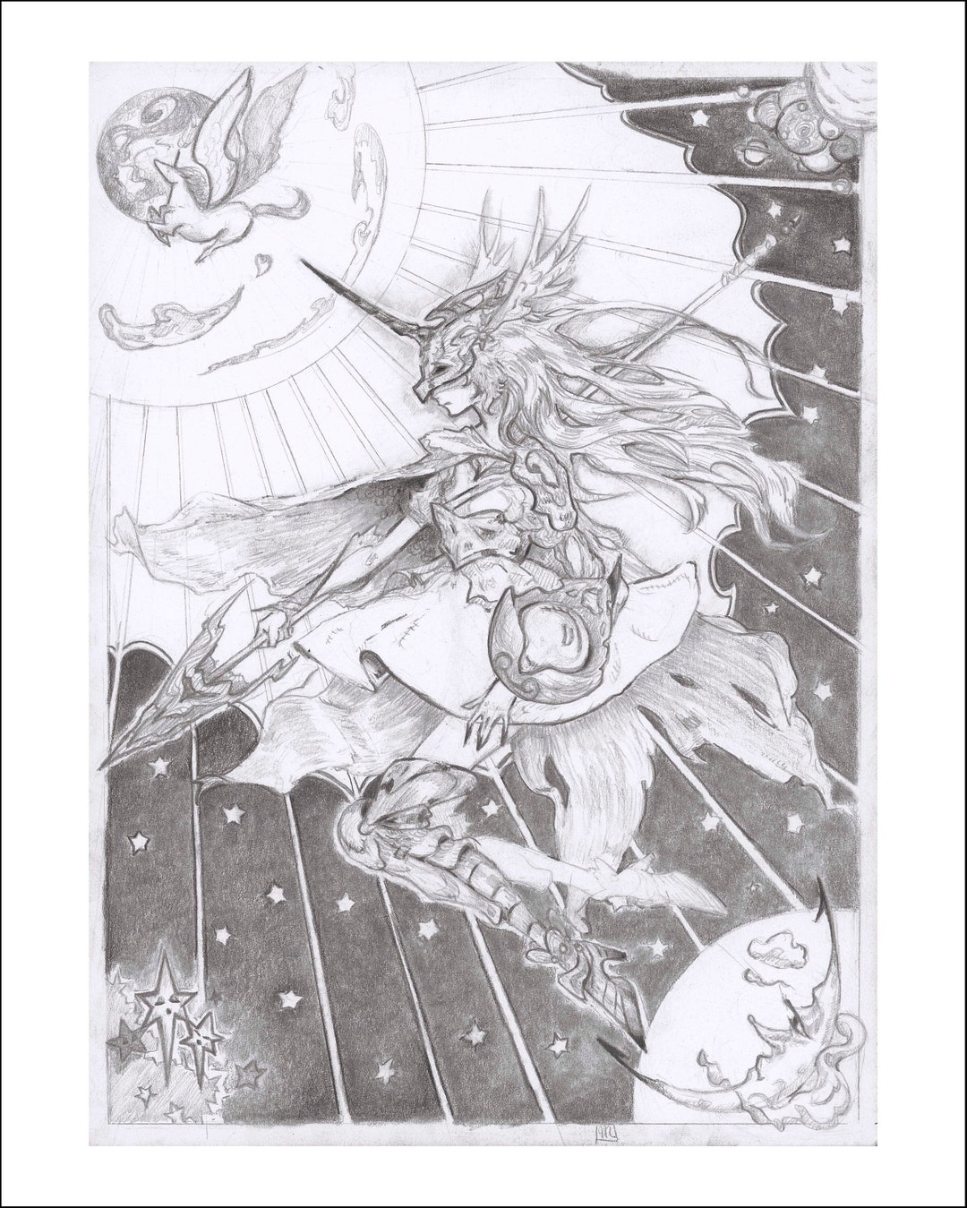 Valkyrie Original Pencil Drawing graphite Pencil on Paper - Etsy