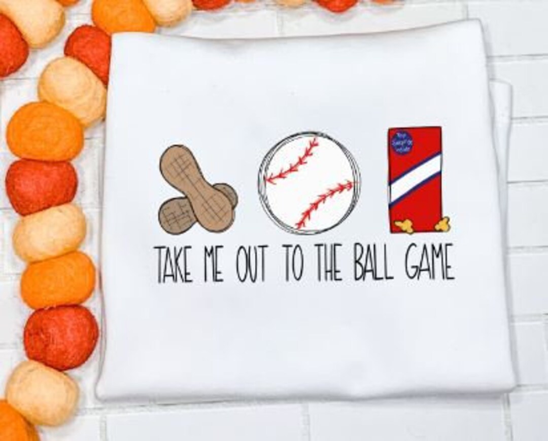 Baseball Trio, Ball Game, Peanuts and Cracker Jacks/sibling/monogram ...