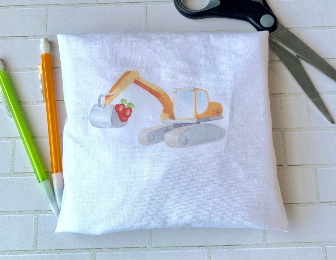 Back to School Backhoe Tractor, Apples,/sibling/monogram/ruffle/baby ...