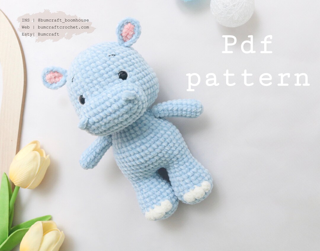 Standing HIPPO Crochet Pattern by Bumcraft, Handmade Decor, Crochet ...