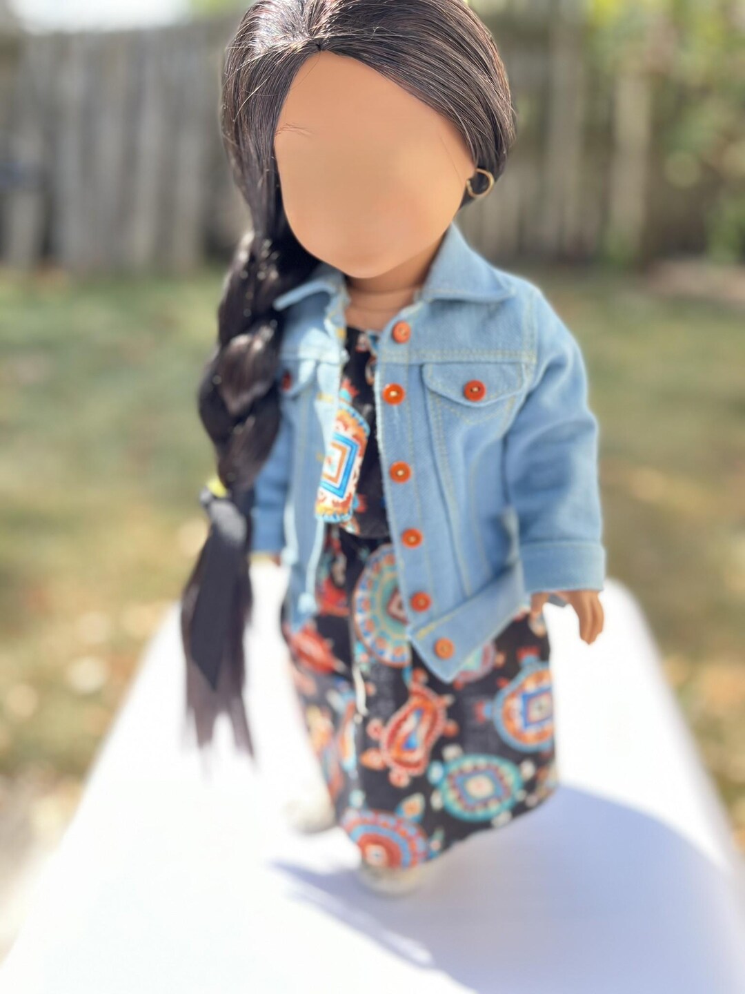 18 Doll Denim Jacket Embroidered Southwestern Turtle Made to Fit 18 ...