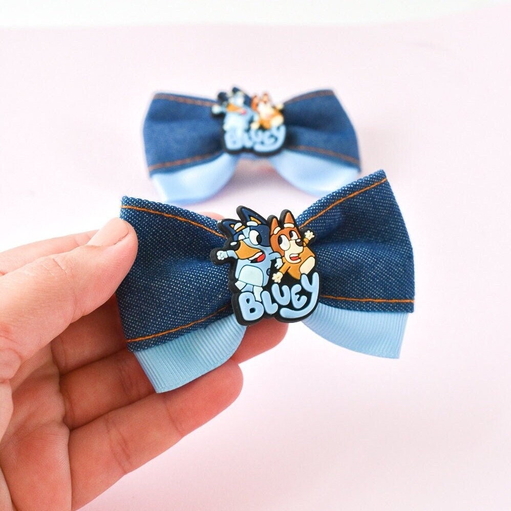 Bluey and Bingo, Bluey, Bluey Bow, Bluey Hair Clip, Blue Bows for Girls ...