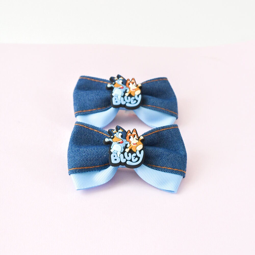 Bluey and Bingo, Bluey, Bluey Bow, Bluey Hair Clip, Blue Bows for Girls ...