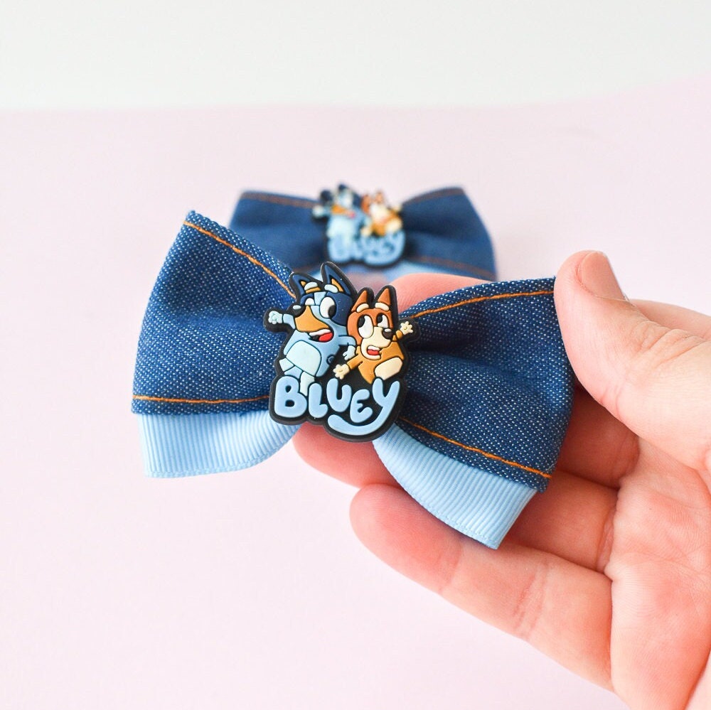 Bluey and Bingo, Bluey, Bluey Bow, Bluey Hair Clip, Blue Bows for Girls ...