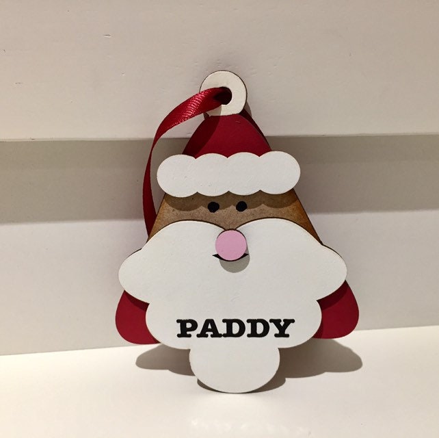 Wooden Father Christmas / Santa Tree Decorations or Tags - Etsy UK