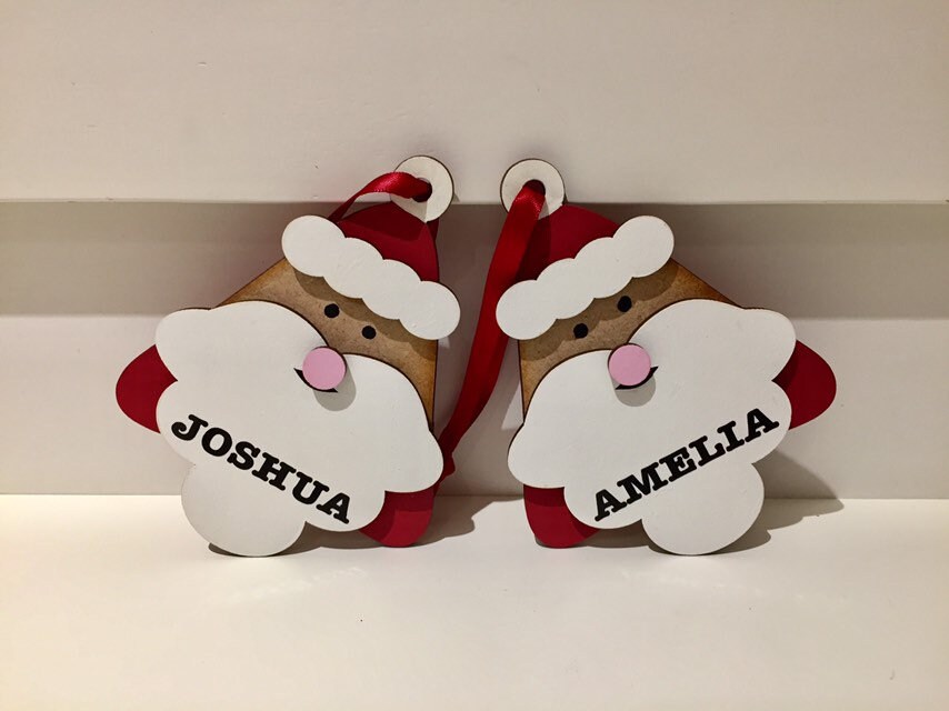 Wooden Father Christmas / Santa Tree Decorations or Tags - Etsy UK
