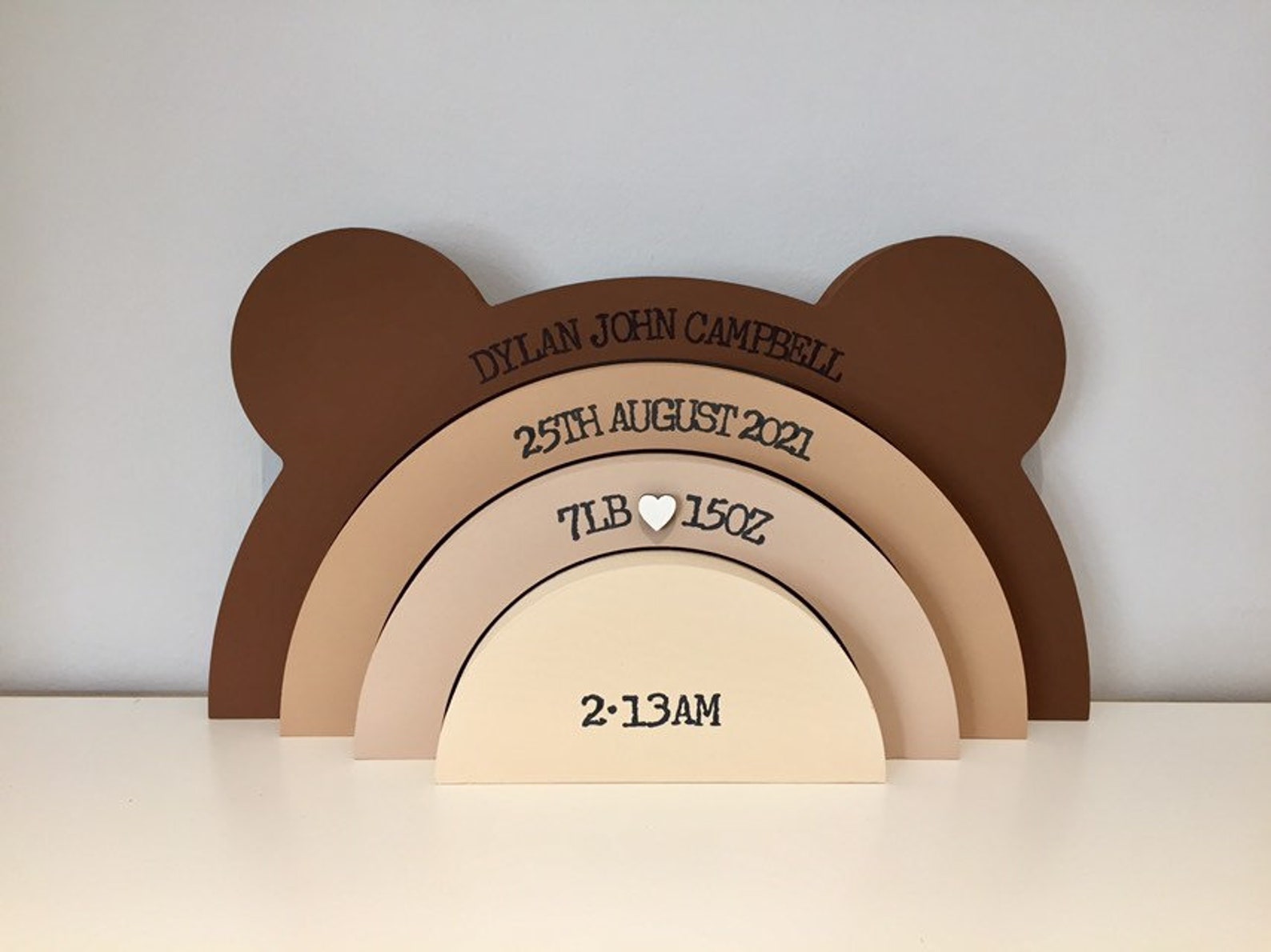 Personalised Wooden Stacking Bear Baby Gift New Baby - Etsy