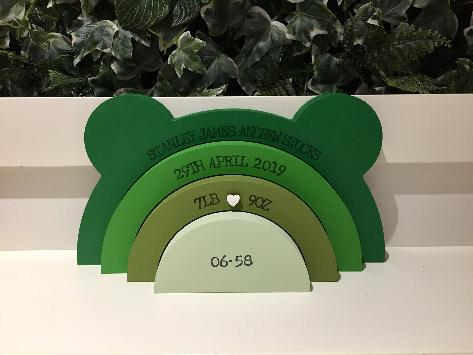 Personalised Wooden Stacking Bear Baby Gift New Baby - Etsy