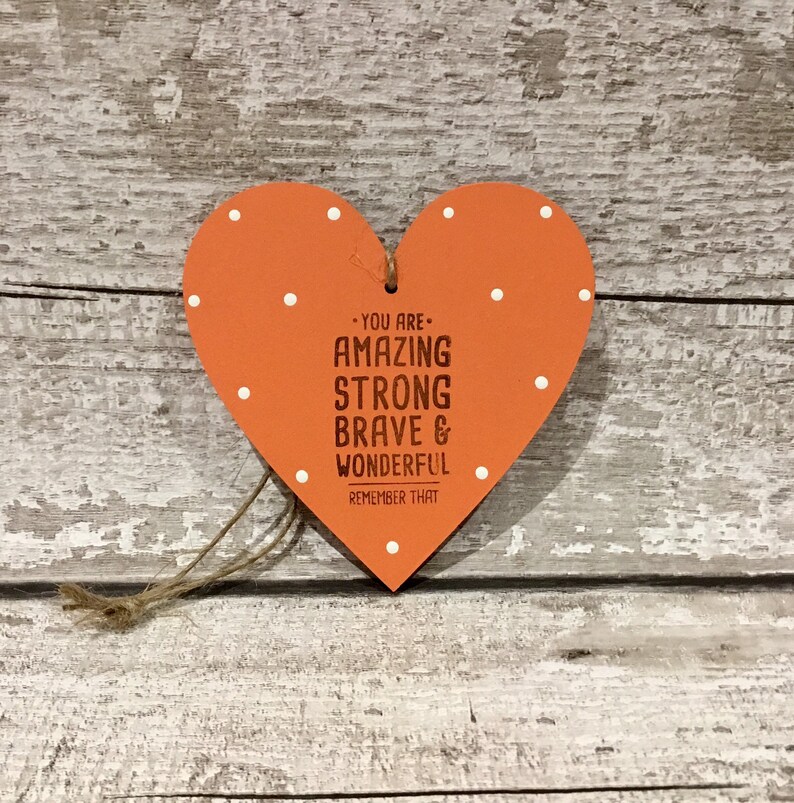 Wooden Heart You Are Amazing Strong Brave Wonderful - Etsy UK