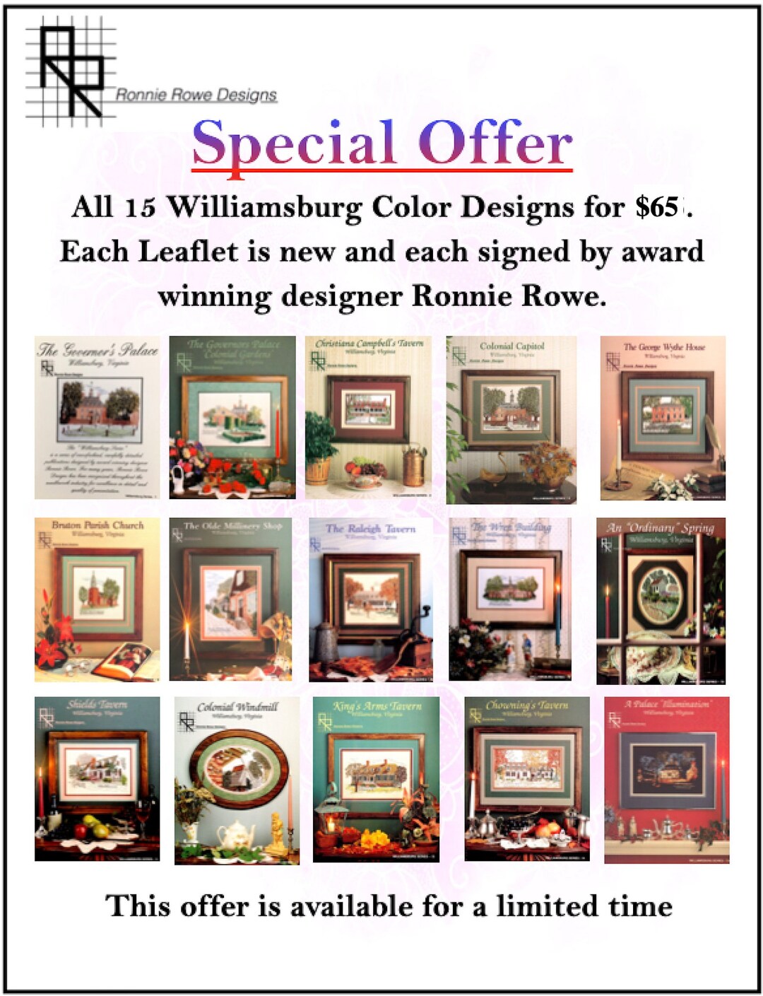 Williamsburg Booklets - All 15 of the Original Cross Stitch Series - Etsy