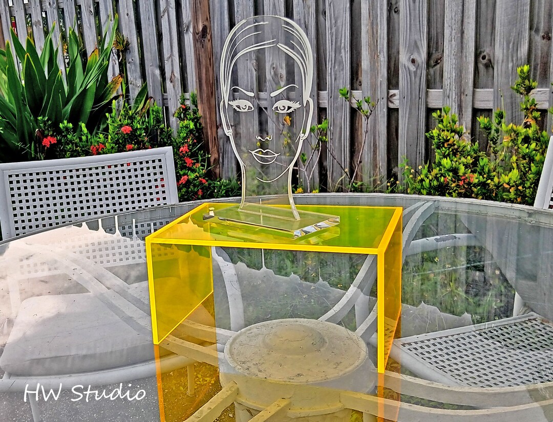 Neon Yellow Acrylic Raiser 10” L X 7” D X 5"h, Acrylic Display Stand ...