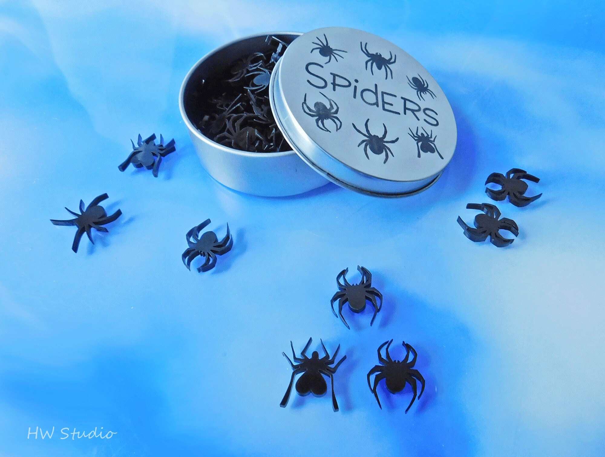 Little Acrylic Spiders in Aluminum Box Laser Cut Tiny Spider | Etsy
