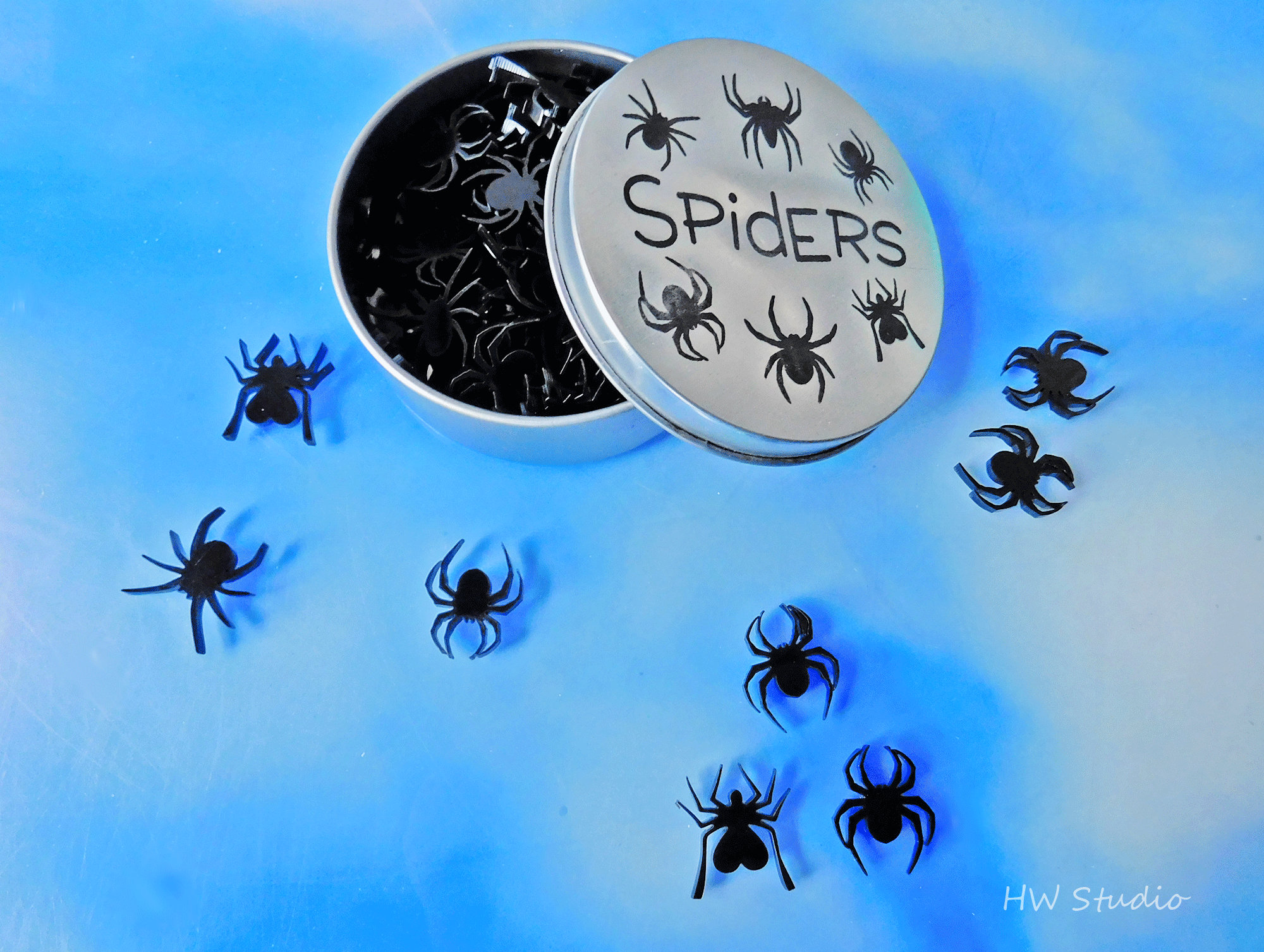 Little Acrylic Spiders in Aluminum Box Laser Cut Tiny Spider | Etsy