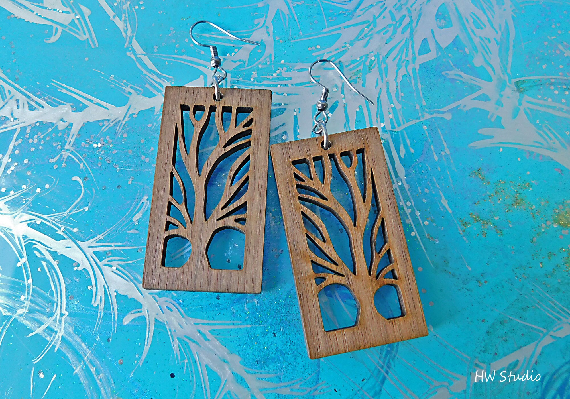 Wood Tree of Life Earrings Laser Cut Natural Wood Earrings | Etsy